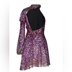 HALPERN | Dresses | Halpern Pink Dgrad Sequin Singleshoulder Fit And ...